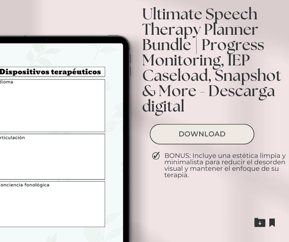 Ultimate Speech Therapy Planner Bundle | Seguimiento del Progreso, IEP ...