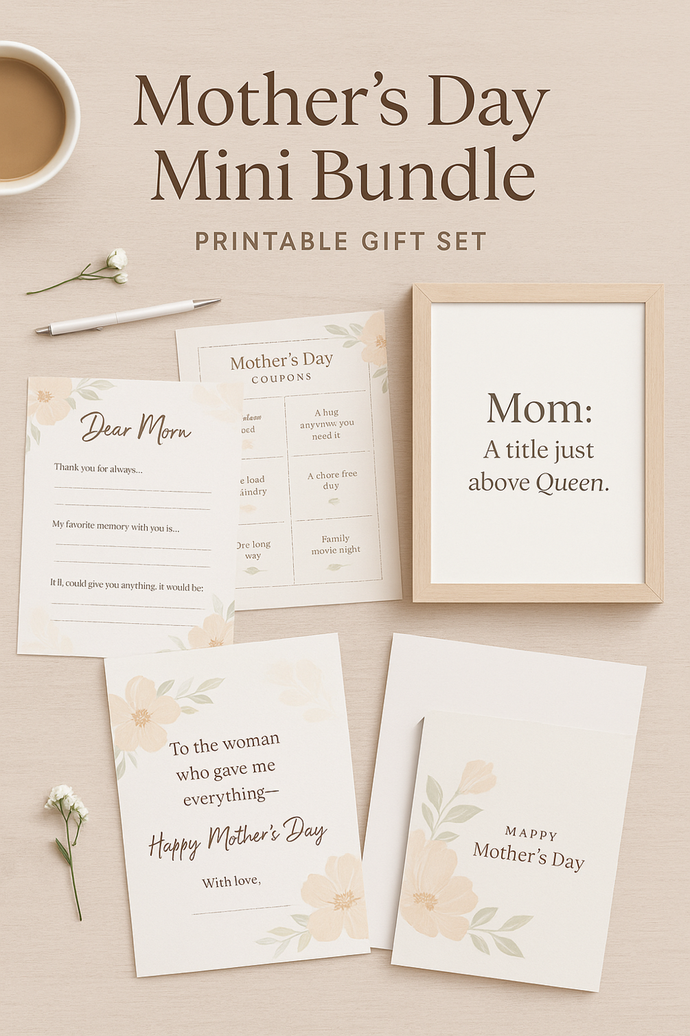 Mother's Day Mini Bundle - Printable Gift Set