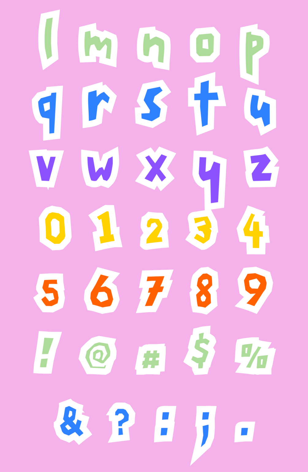 Random Letter and Number Sticker Designs