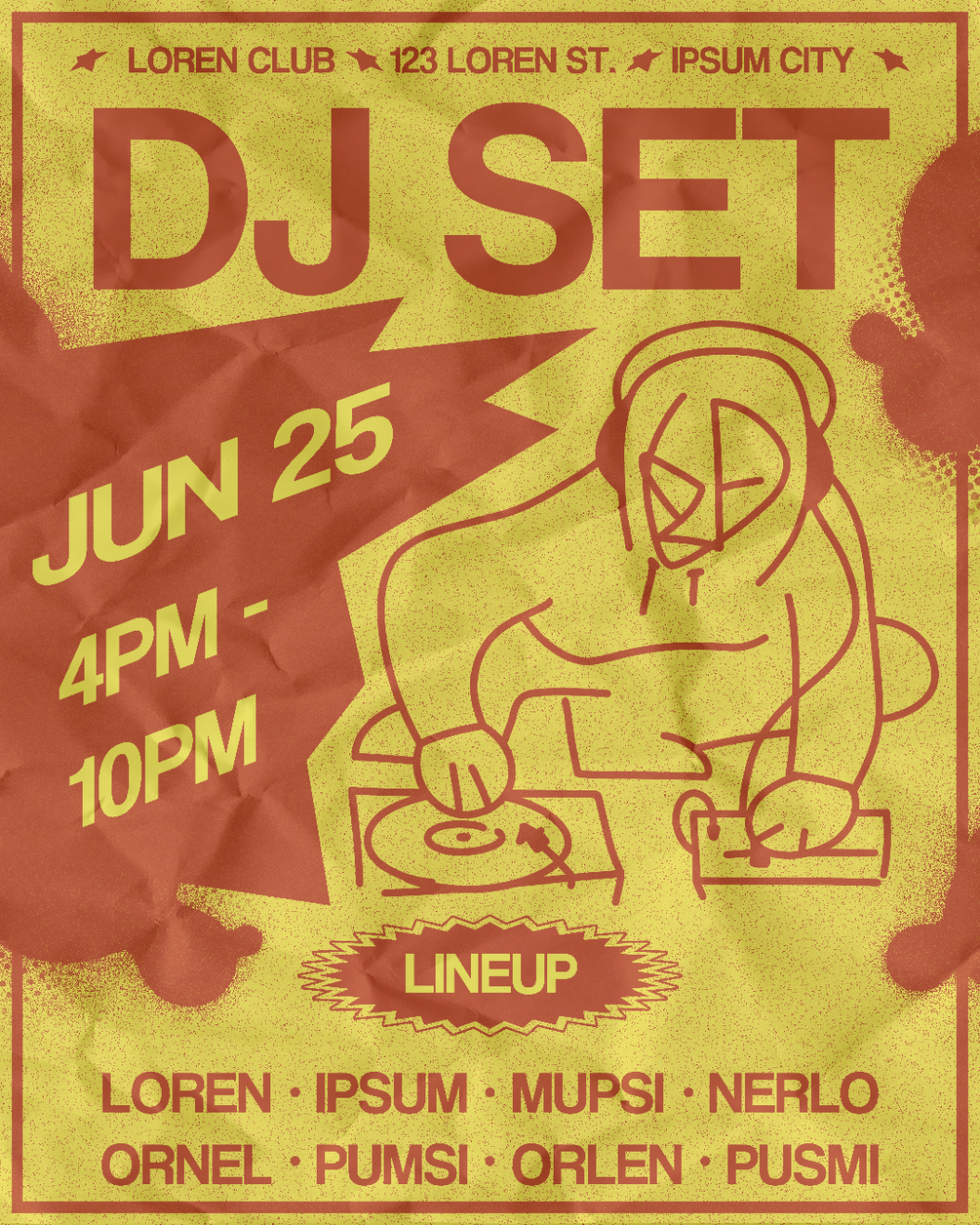 FREE -> "DJ-SET" Flyer Template.