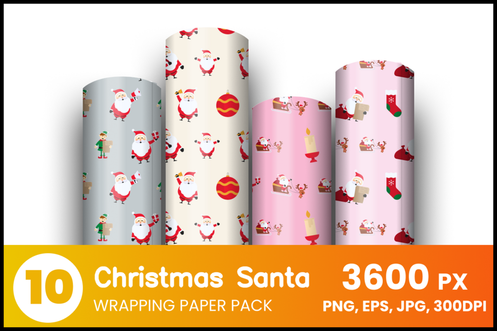 Christmas Santa 10 Wrapping Paper