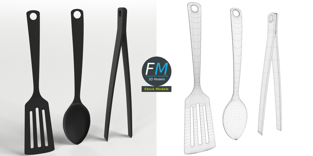 3D MODEL - Three kitchen tools set