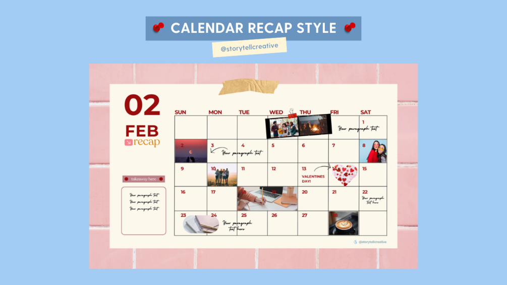 Calendar Recap Template