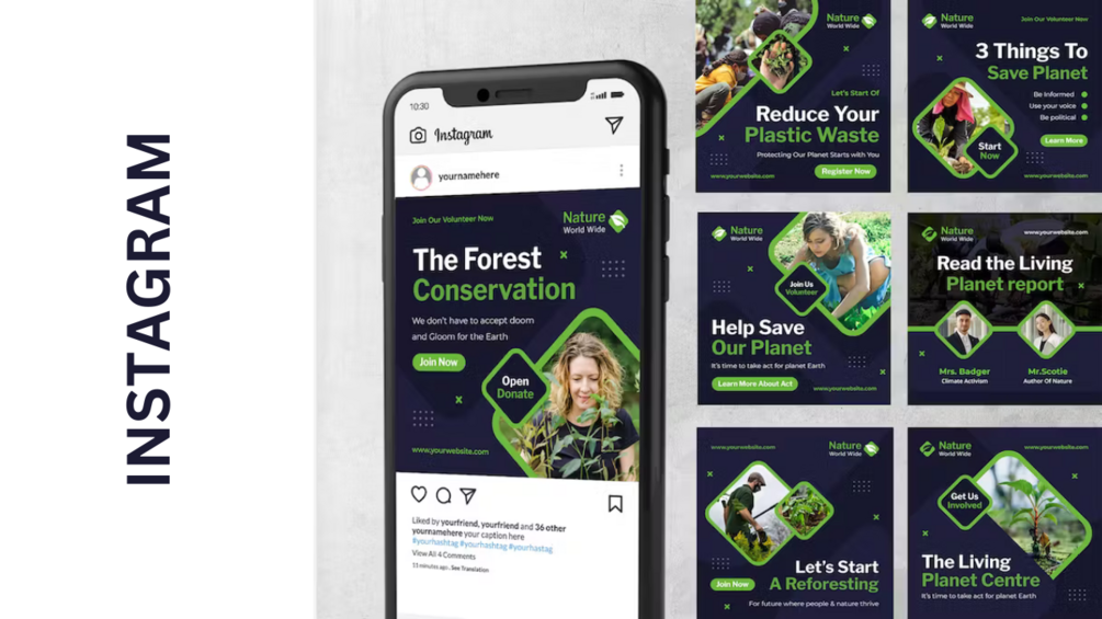 Save Environment Instagram Post Template (AI, PSD)