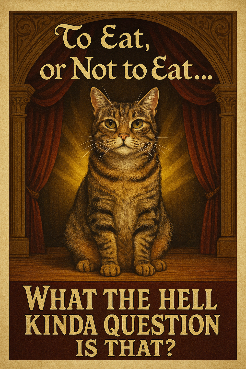 “Shakespearean Cat Wall Art – To Eat or Not to Eat (Funny Printable