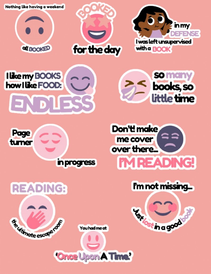 Emoji Inspired Digital & PDF Stickers for Readers | Fun Book Lover ...