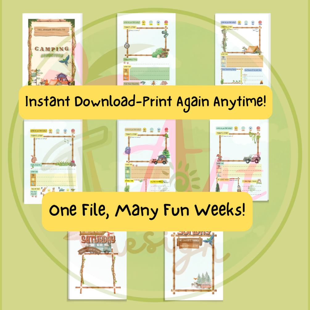 Printable Camping Journal for Boys – Fun Outdoor Adventure Mood Tracker ...
