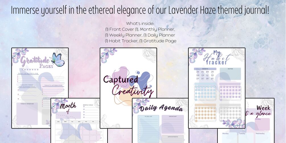 Lavender Haze Theme Journal | Lavender Planner | Lavender Digital ...