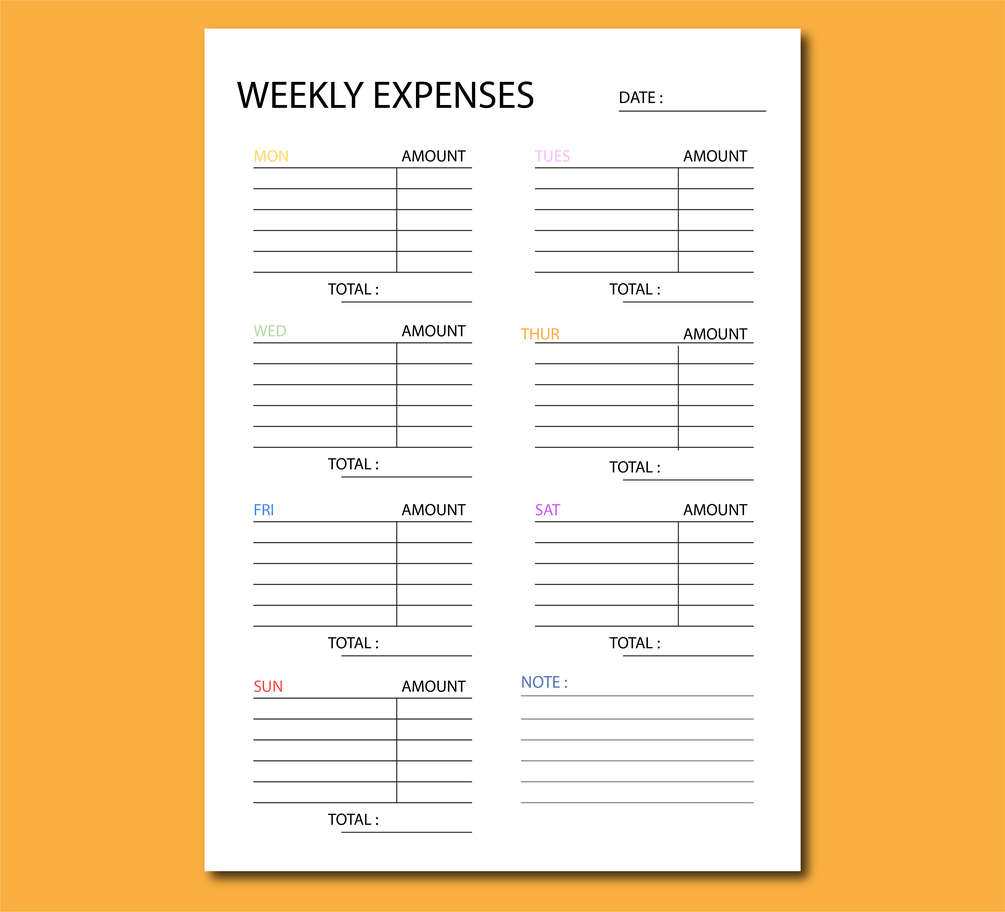 Weekly expenses tracker