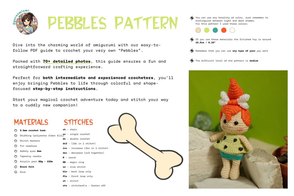 PEBBLES - crochet amigurumi pattern PDF