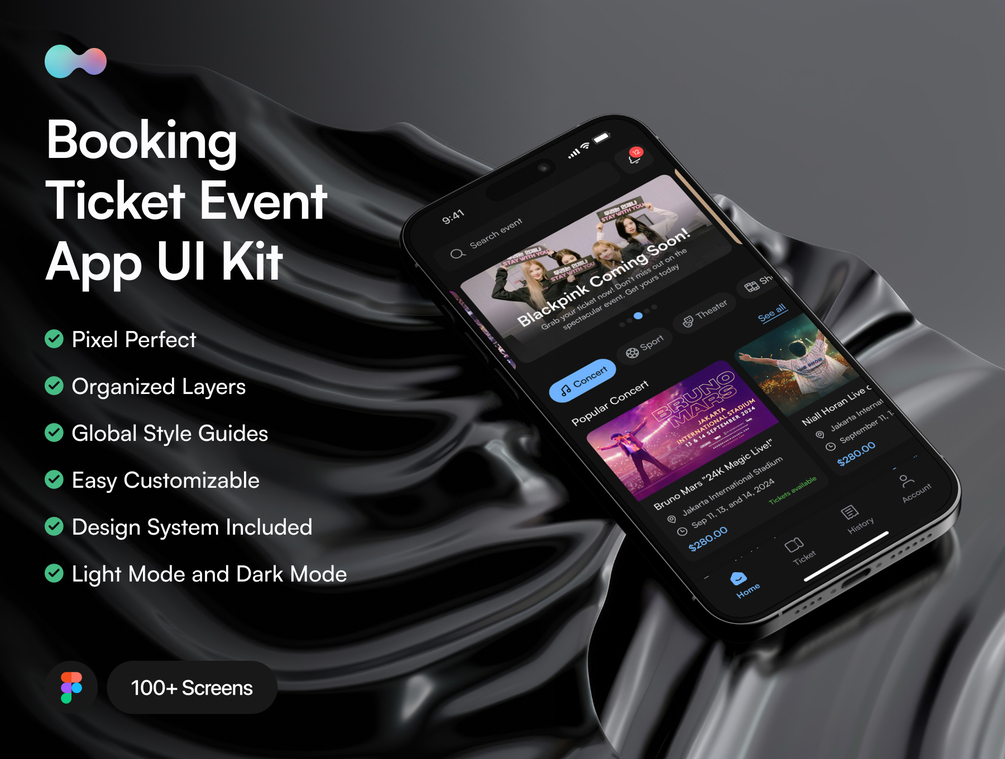 Booking Ticket Event App - UI Kit