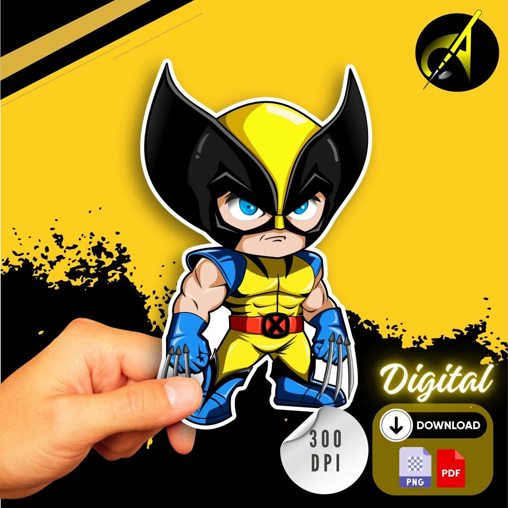 Chibi Wolverine Classic Clipart - Cute Marvel Hero Art - Wolverine ...