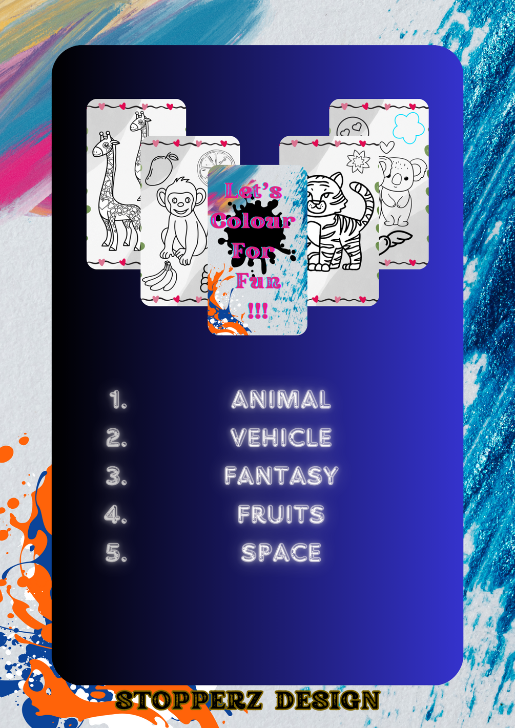 Let’s Colour For Fun - Colouring Book 50 Pages