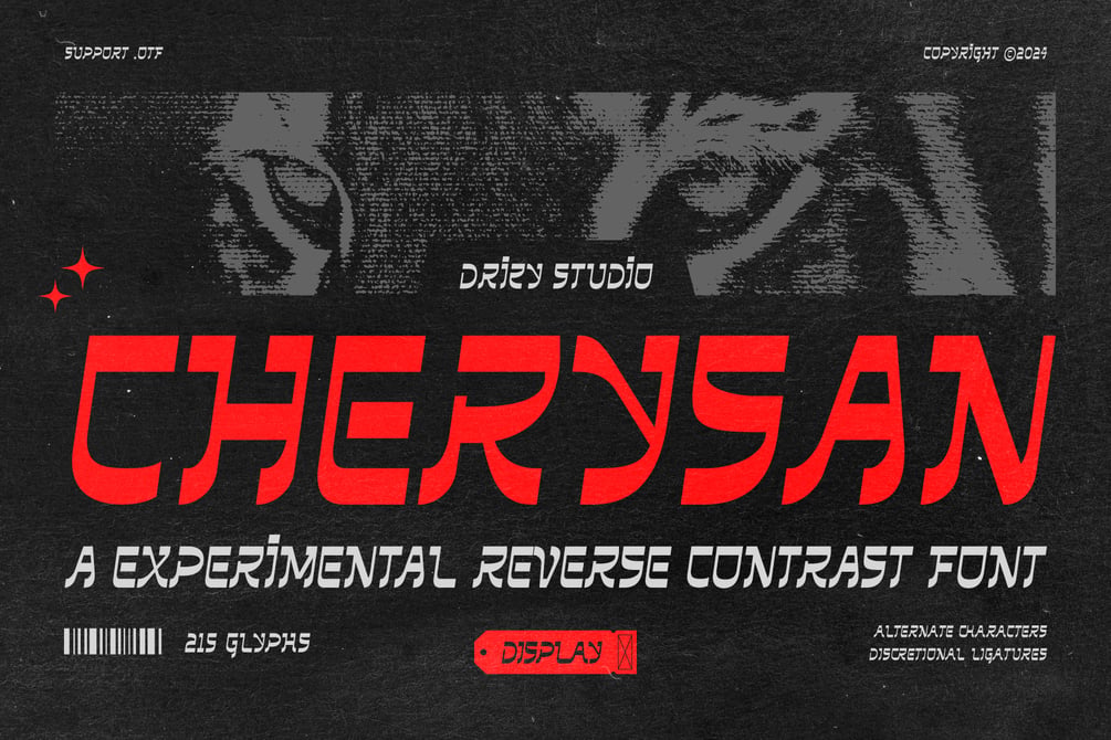 Cherysan - Experimental Reverse Contrast Font