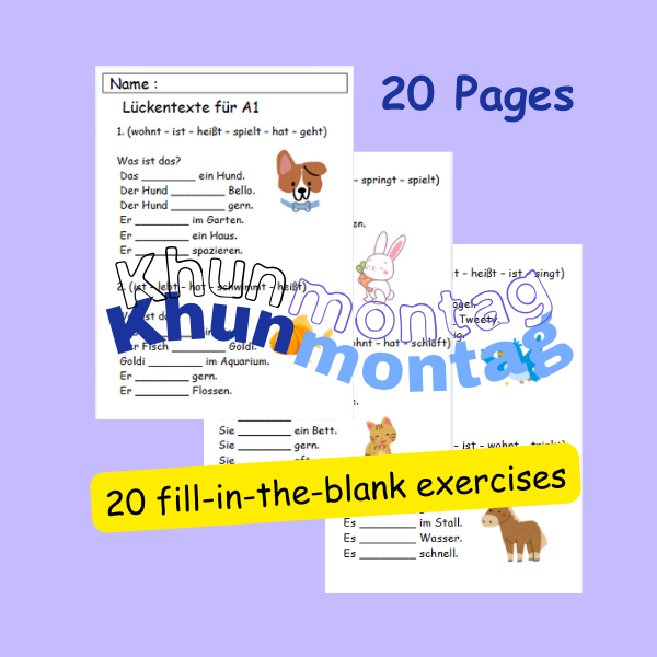 German A1 Beginner Worksheet | Fill-in-the-Blank Verb Practice (20 ...