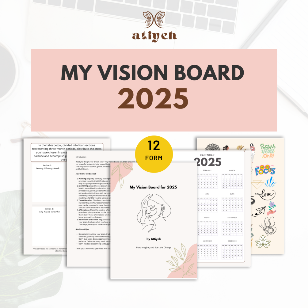 Achieve Your Dreams in 2025: Vision Board Planner & Goal Setting Journal