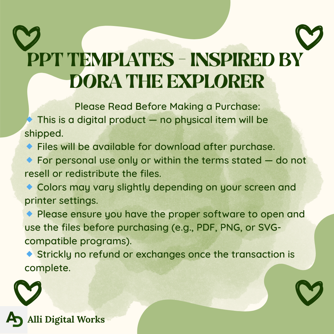 PPT TEMPLATES - INSPIRED BY DORA THE EXPLORER I Alli Digital Works