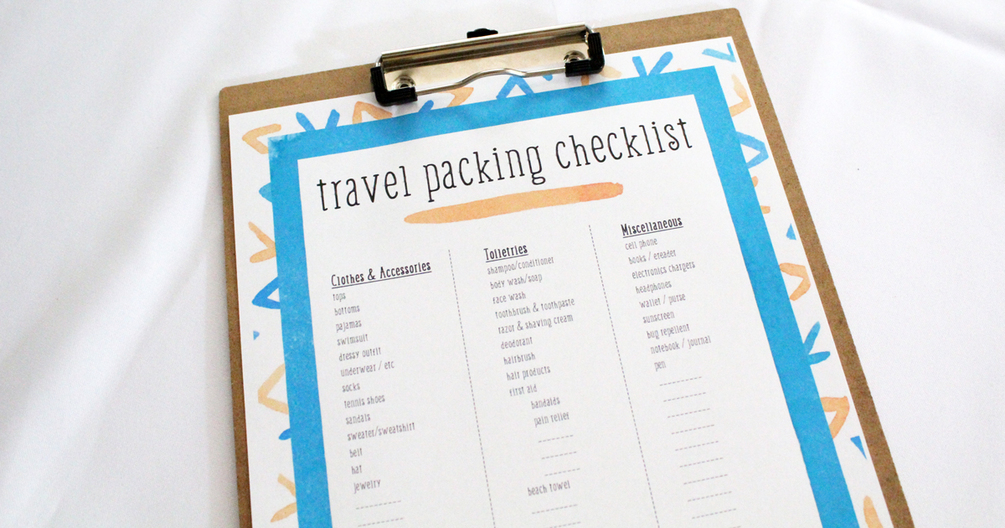Travel Packing Checklist for Tweens and Teens