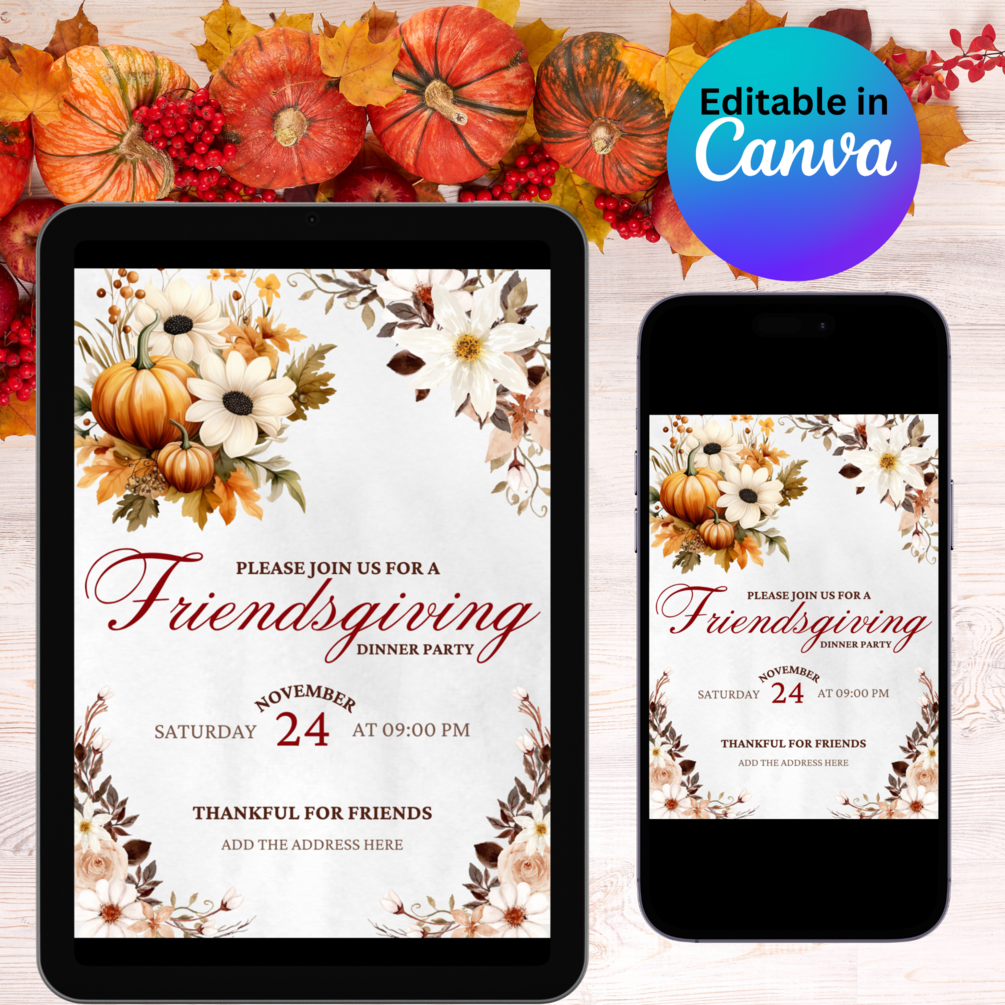 Friendsgiving Invitation Template: Gather Your Loved Ones for a Festive ...