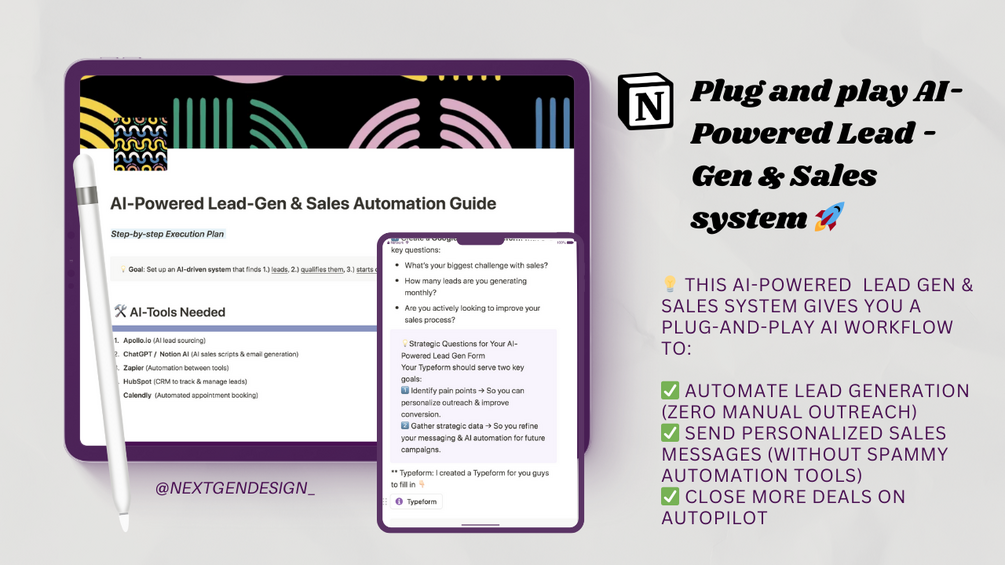 🚀 AI-Powered Lead-Gen & Sales Automation System (Notion Template)