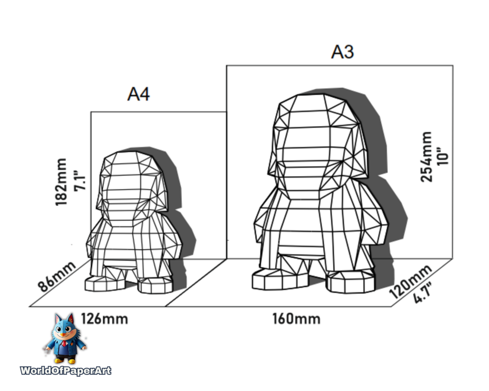 Hangrid Papercraft Template - 3D Model Plans - Diy Low Poly Art - DXF ...