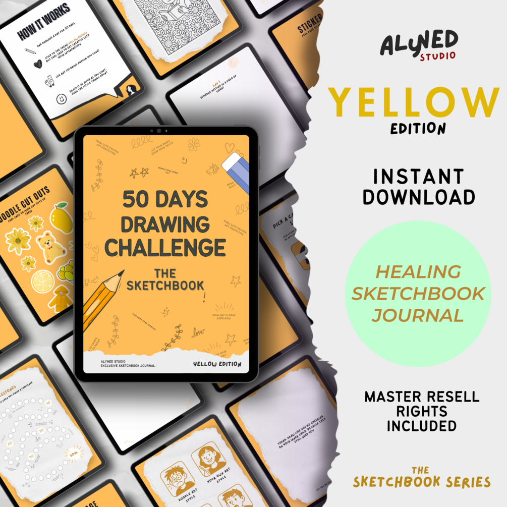 50 Day Drawing Challenge The Sketchbook Series Yellow Edition by Alyned ...