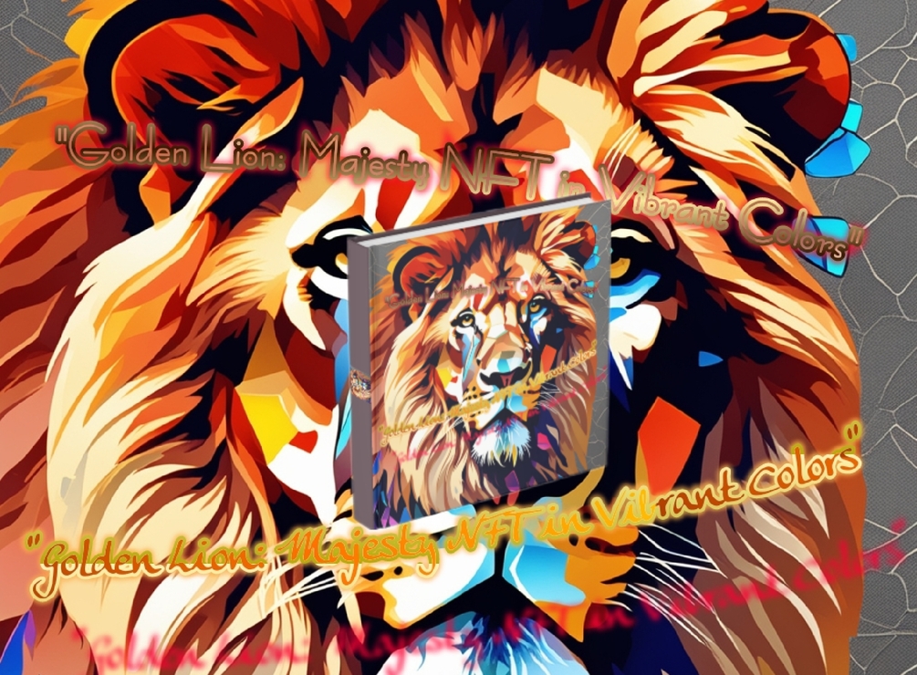 GOLDEN LION MAJESTY: NFT IN VIBRANT COLORS"