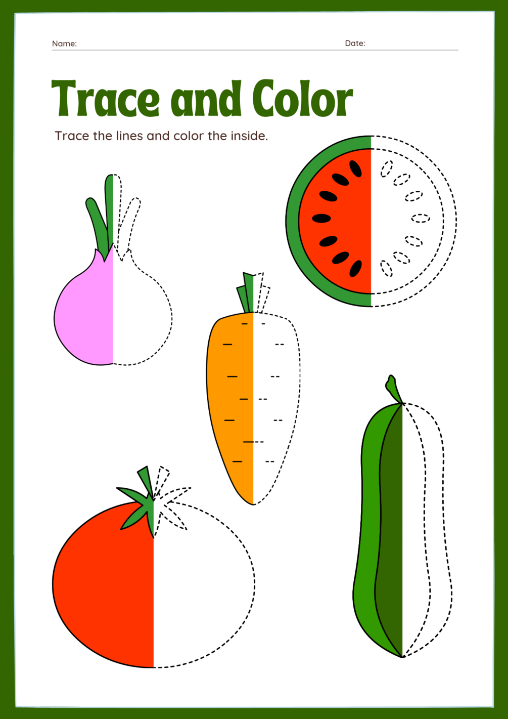 "Fun Trace and Color Worksheet Set for Kids"