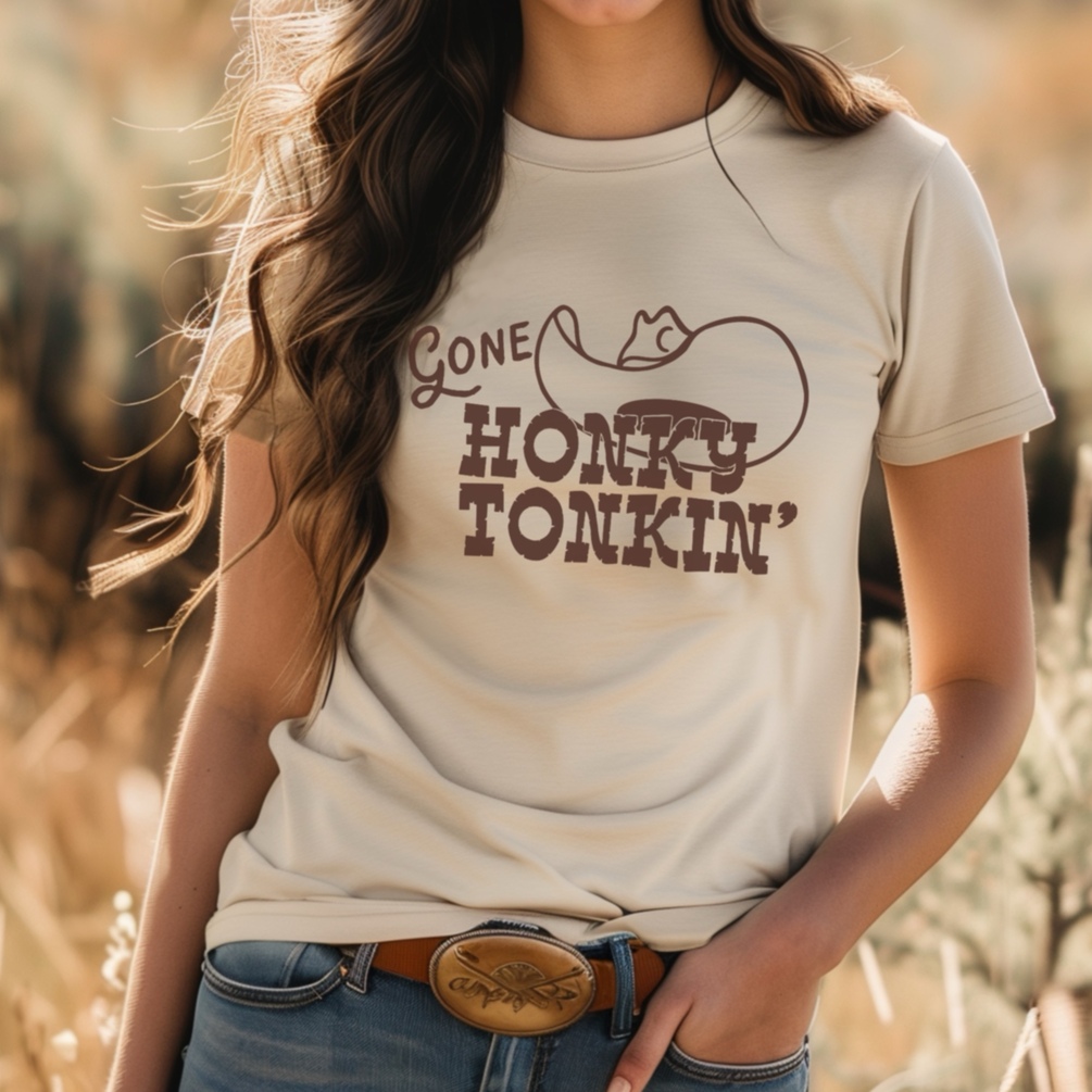 Gone Honky Tonkin Western Cowboy PNG Digital Clipart Download