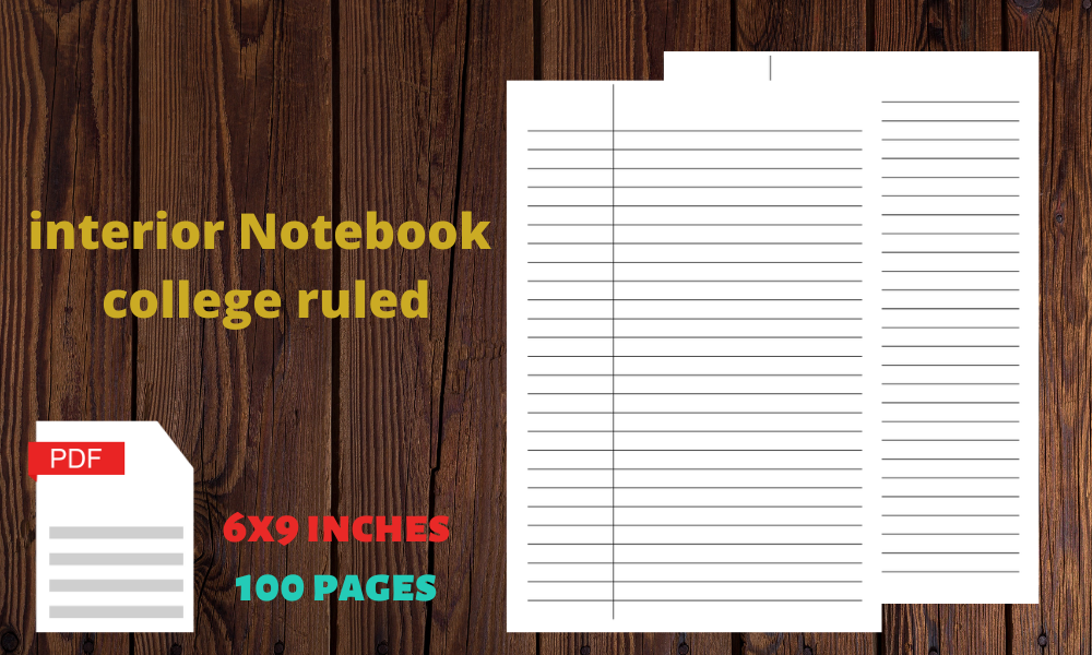 notebook college ruled size 6x9 inches