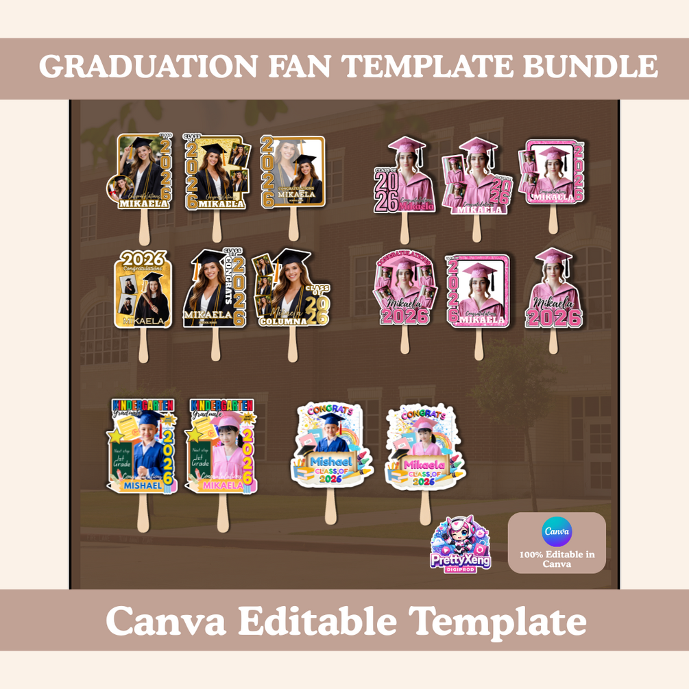 Graduation Fan Template BUNDLE