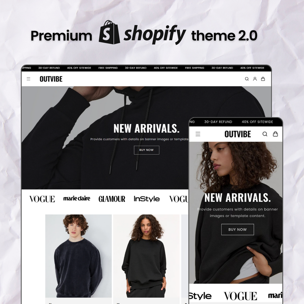 Outvibe Shopify Theme | Modern Athleisure Shopify 2.0 Template | Streetwear Clothing Store Design