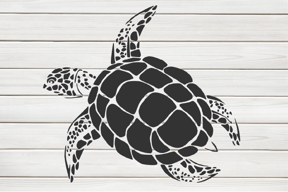 Giant Sea Turtle Stencil Model template design print, Digital Download ...