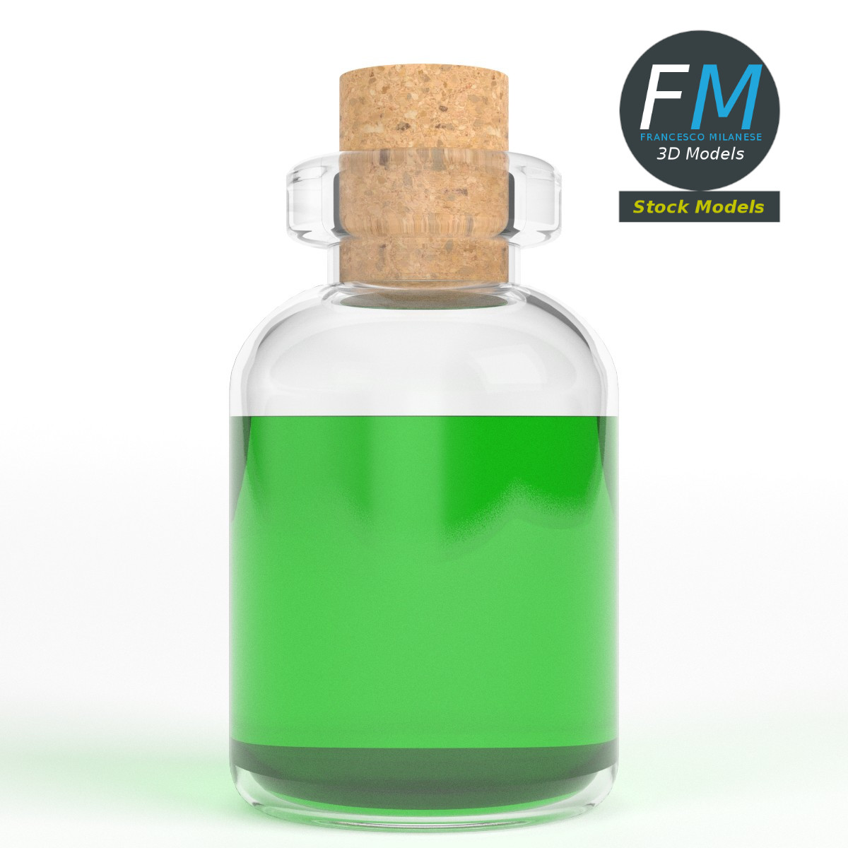 3D MODEL - Cylindrical potion flask