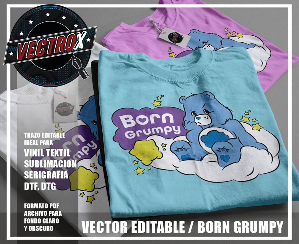 Vector Editable - Born Grumpy