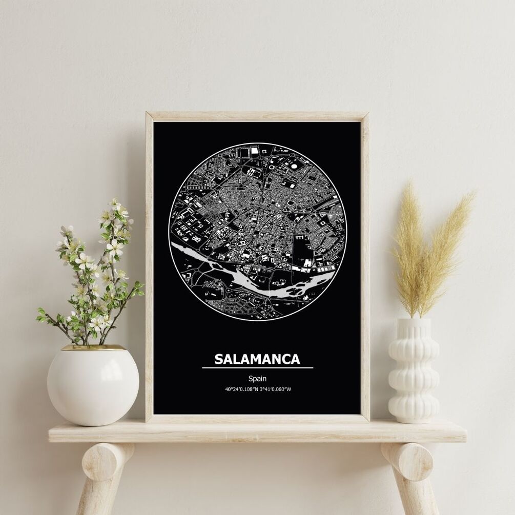 Salamanca Spain Map Print, España Map Art Poster, Castile León, City ...