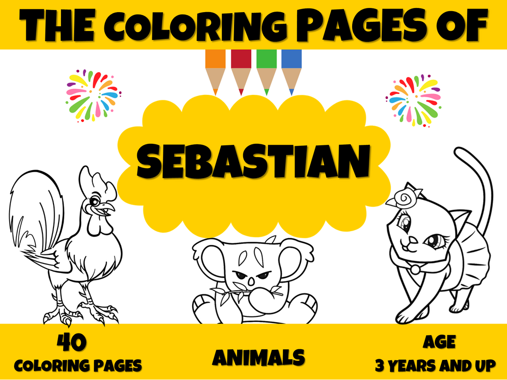 SEBASTIAN Coloring Pages, Animal coloring book for children named ...
