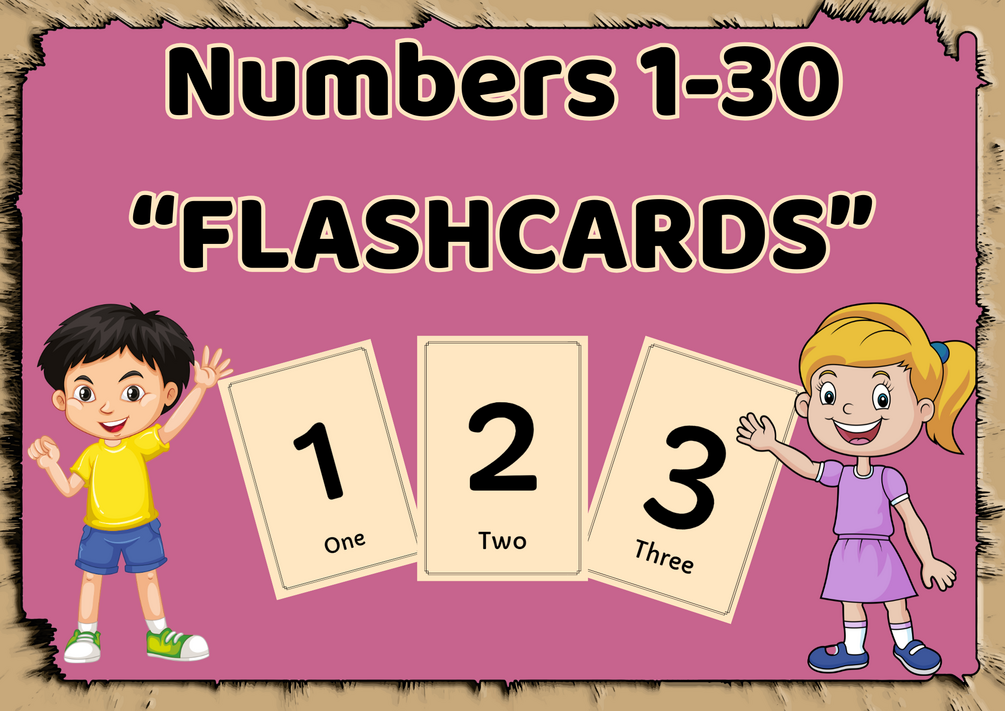 Template Vault | FLASHCARDS NUMBERS 1-30 (Printable)