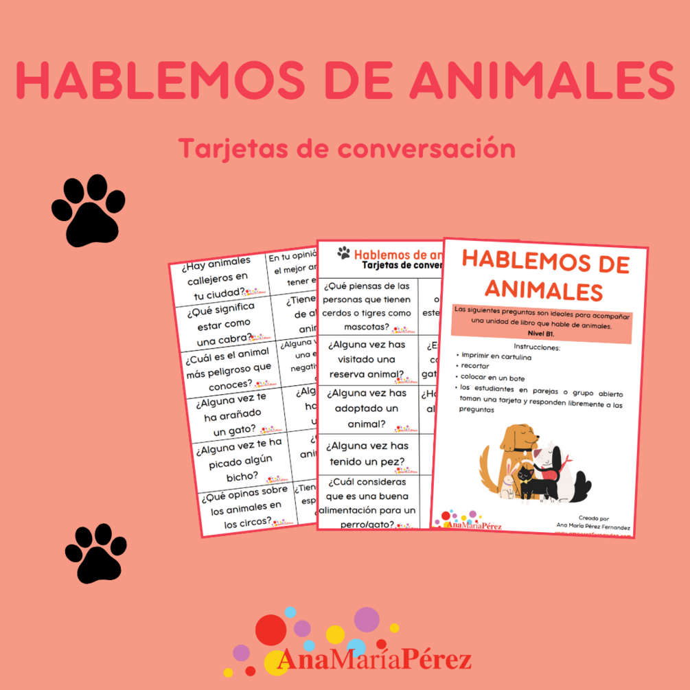 Material para conversación en clase nivel B1. Tema animales