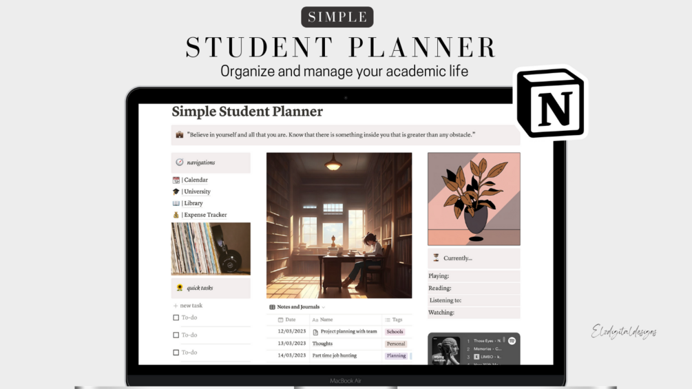 Simple Student Planner | Notion