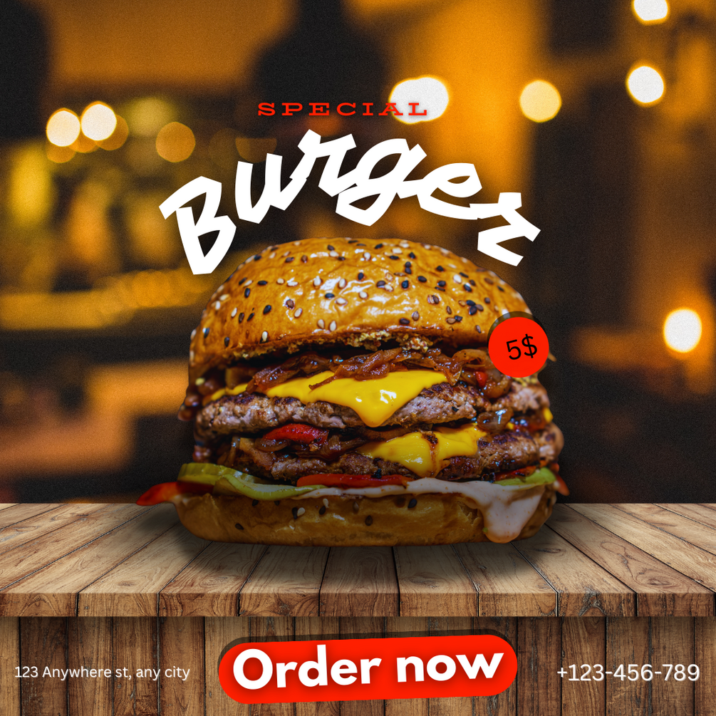 Burger Special | Food Design template(Instagram, Facebook, Tiktok, DLL ...