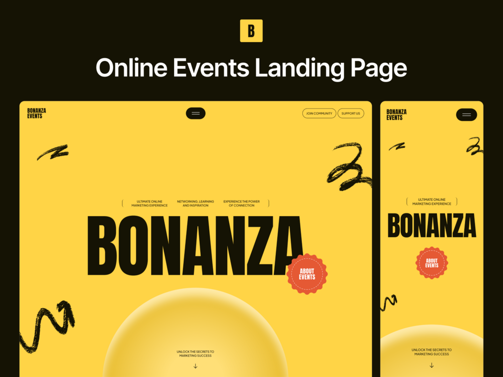 BONANZA — Online Events Framer Template