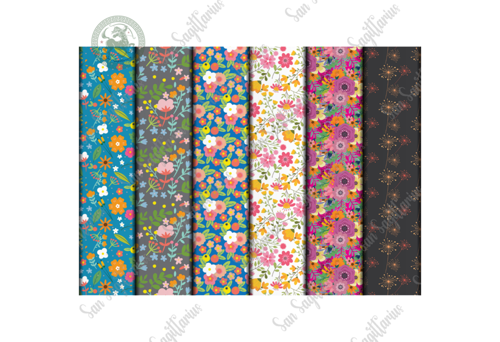 12 Sublimation Hand Draw Spring Flower