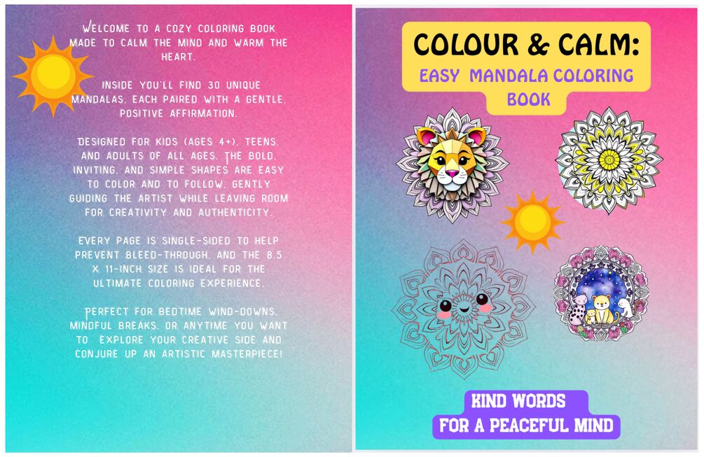 Color and Calm. Easy Mandala Colouring book
