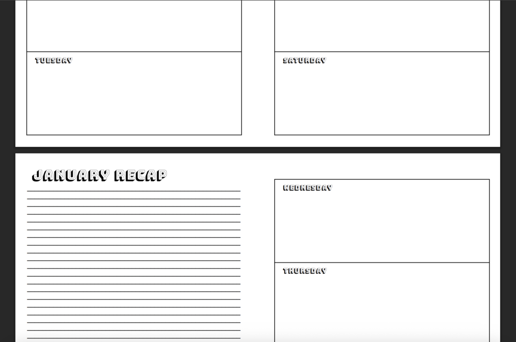 Personal Planner System - Unpunched Annual Undated Planner Insert