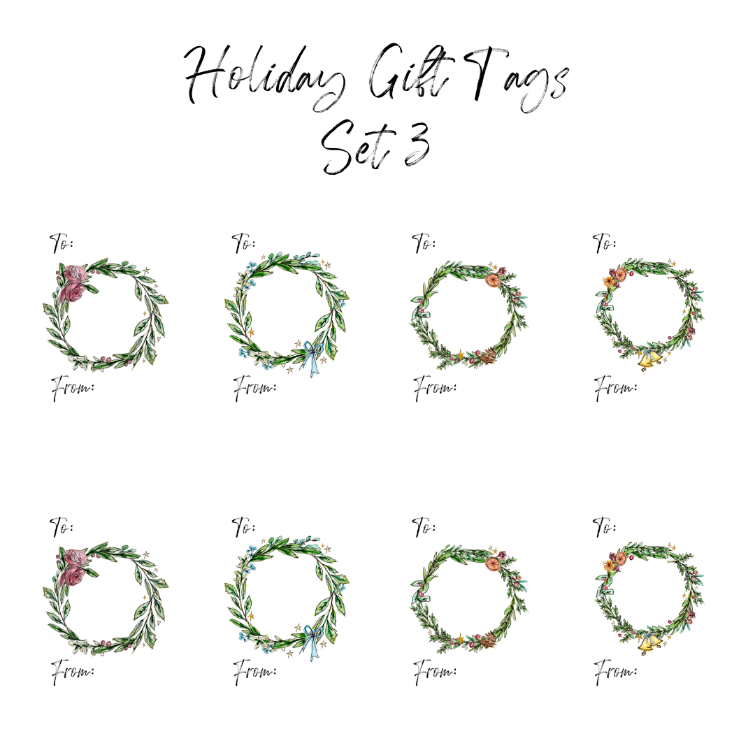 Holiday Gift Tags - Bundle - Set of 12 Designs