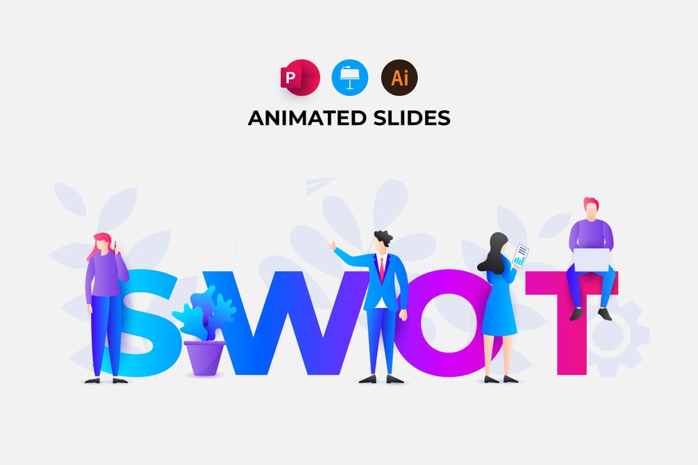 Free Animated PowerPoint SWOT Infographics