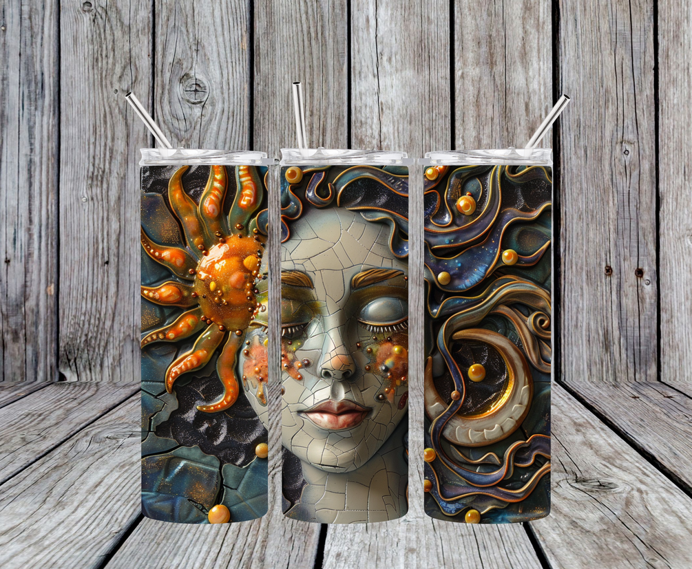 Galactic Glam sun and moon tumbler wrap 20oz, Sublimation design ...