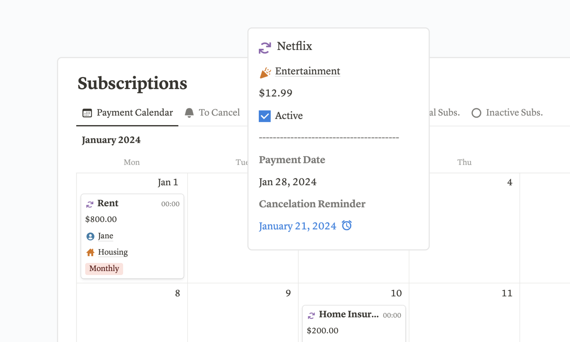 Shared Expenses Tracker - Notion Template