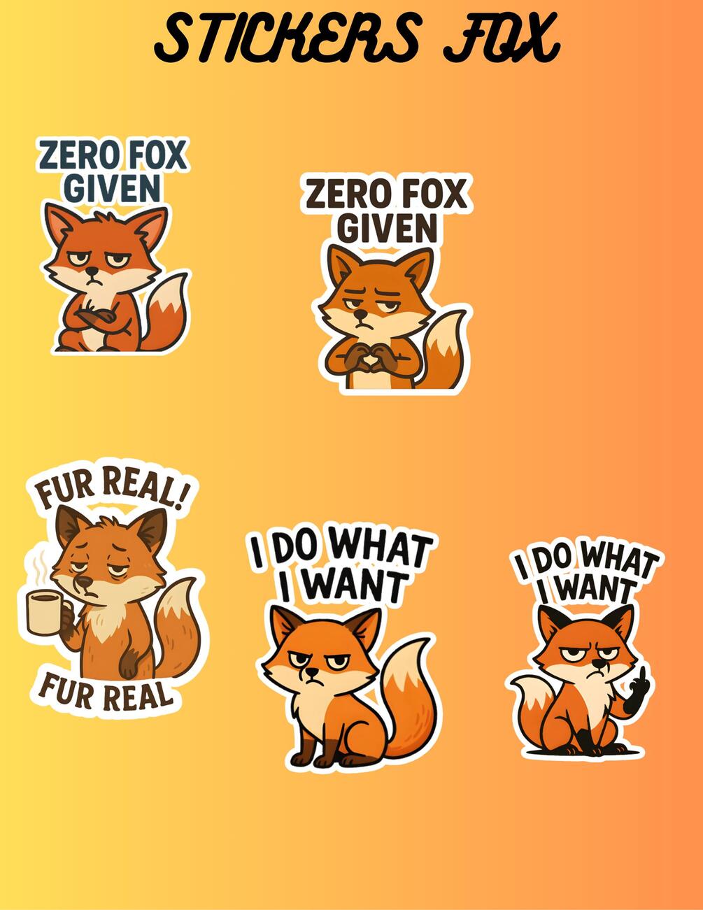 Fox Mod Stickers | Fur Real Adventures | Fox Stickers | Digital Sticker ...
